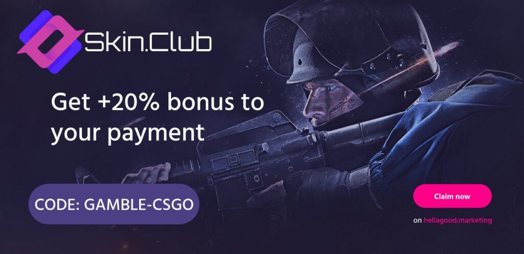 SkinClub Promo Codes 2025: Use "GAMBLE-CSGO"