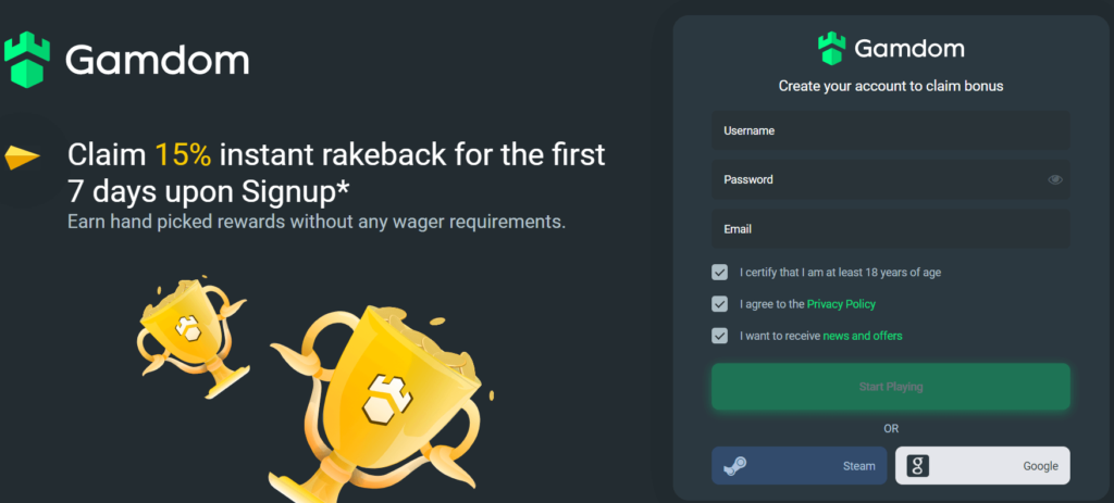 Gamdom Referral Codes 2022 + October Review - HG Marketing