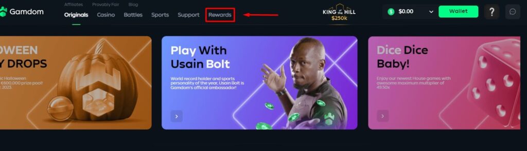 Gamdom promo code: Use "TOP100LIST" - Get 60% Cashback