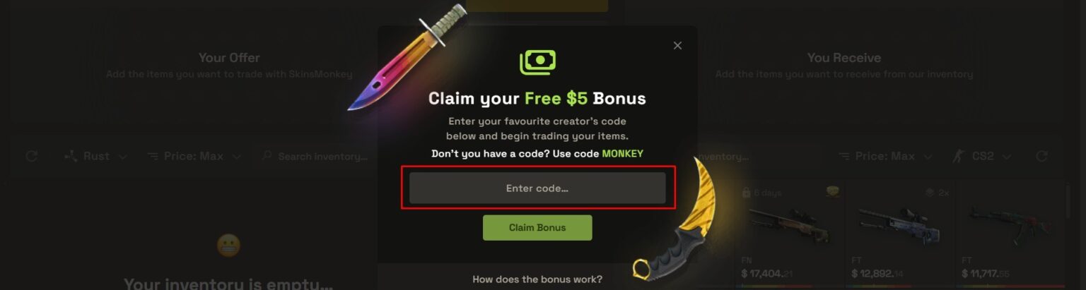 SkinsMonkey Promo Code 2025: Get an extra $5 Free